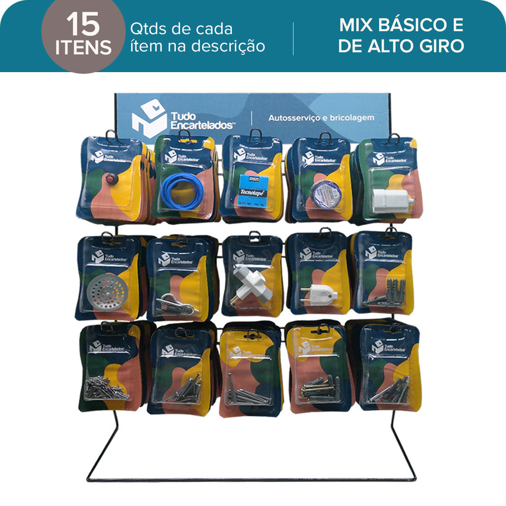 KIT MIX AUTOSSERVIÇO ENCARTELADOS ALTO GIRO DISPLAY BALCÃO - 15 ITENS ...