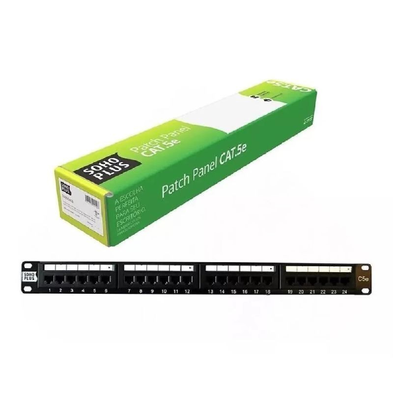 Rack Furukawa Patch Panel 24P Cat 5E Soho Plus | Shopee Brasil