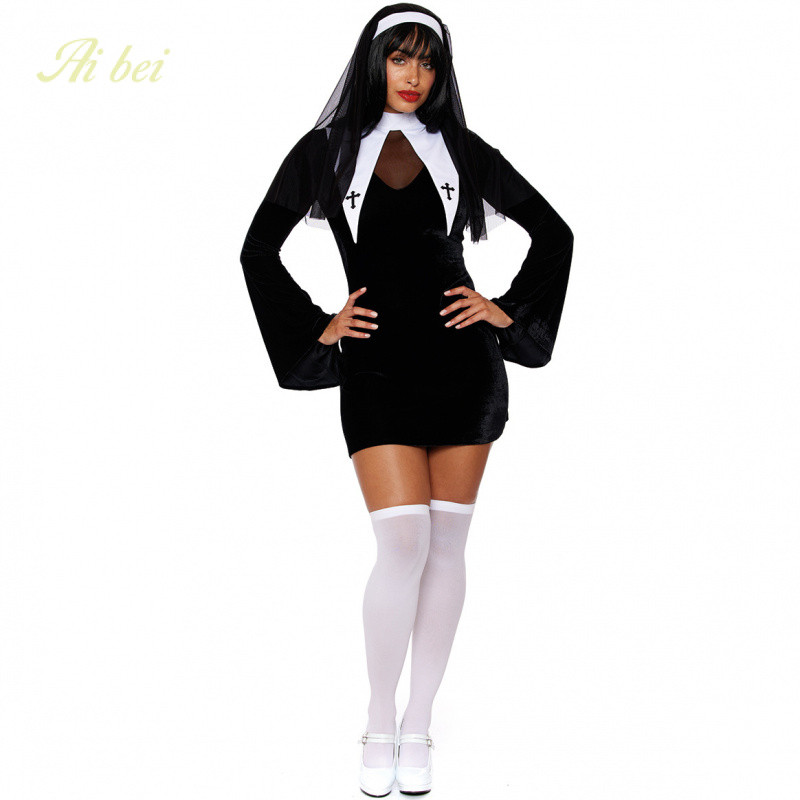 S-xl cosplay de Halloween cosplay de Freira cosplay de Freira cosplay ...