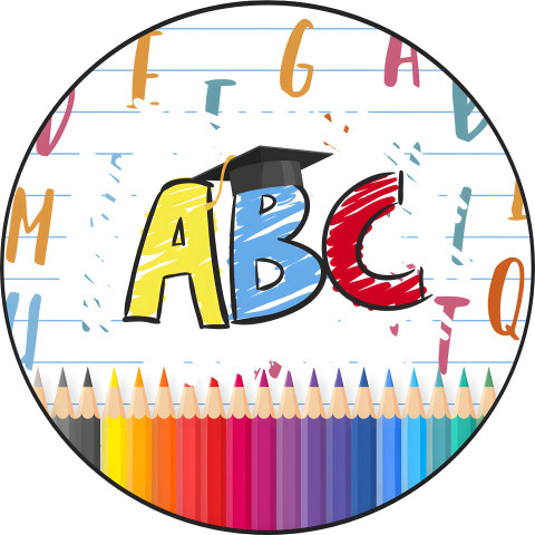 NOVO Painel Festa Infantil Redondo Formatura Infantil, ABC colorido com ...