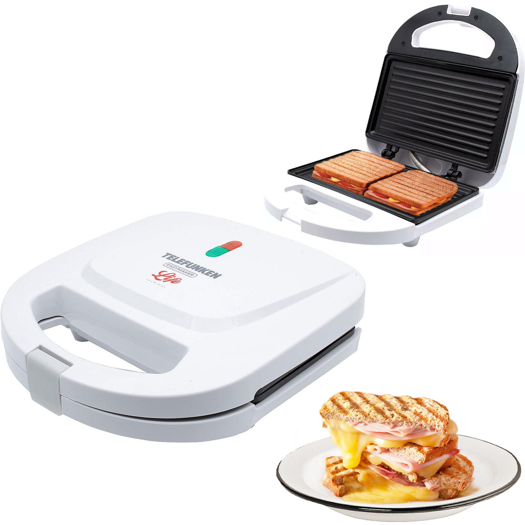 Sanduicheira Grill Elétrica Branca Easymaker 650W Telefunken Alça Fria ...
