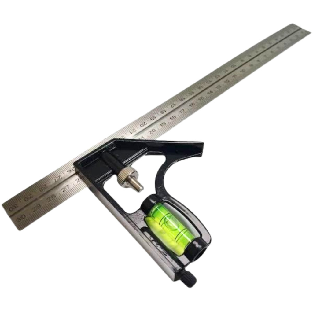 Esquadro Combinado Inox C/ Nivel Regua 300mm 12 Polegadas | Shopee Brasil