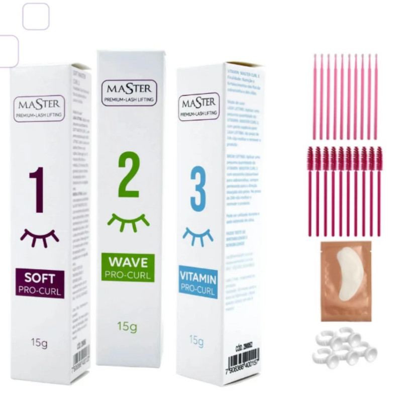 Master Wave Pro Curl Passo 1, 2 e 3 Lash Lifting Com Anvisa 15g ...