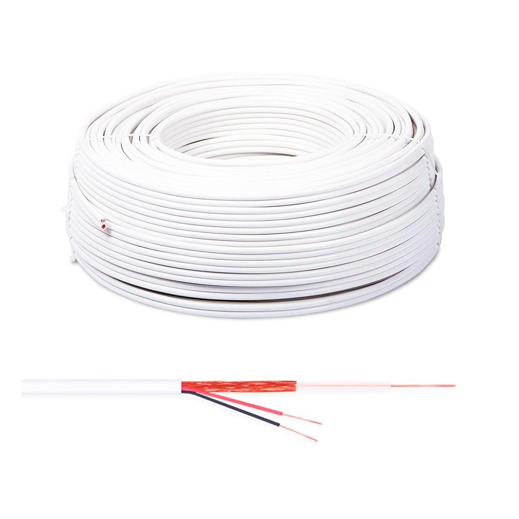 Cabo Coaxial para CFTV Bipolar 0,4mm x 2,5mm RF75 Ohms 2X26AWG 100 ...