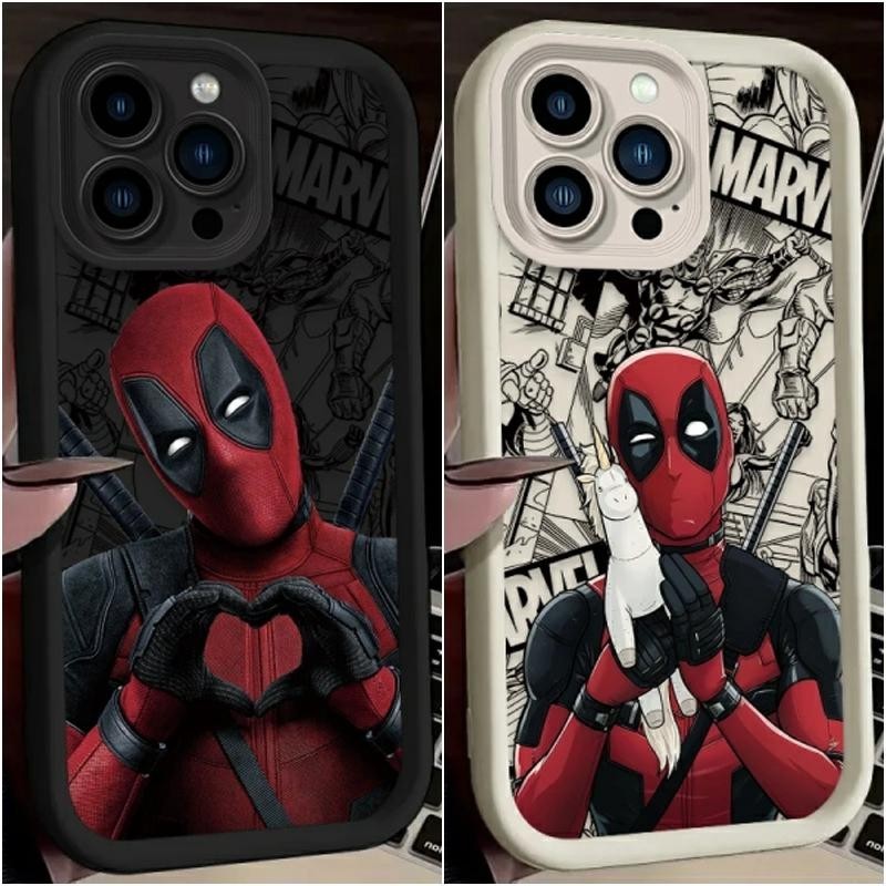 Marvel Deadpool Amor Padrão Caso Capa Escudo Para IPhone 16 15 Pro Max ...