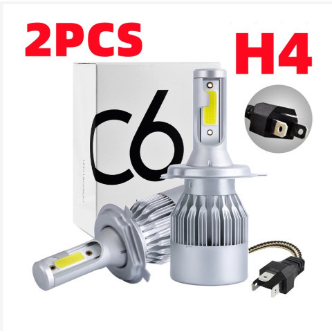 Faróis LED Para Carro 2Pcs C6 H4 H7 H11 9005 9006 7600LM 36W Lâmpadas De Alto/Baixo Feixe De Luz ...