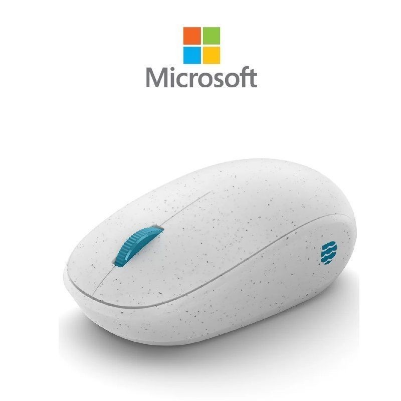 Mouse Microsoft S/Fio Bluetooth Ocean Plastic Branco Pontilhado | Shopee Brasil