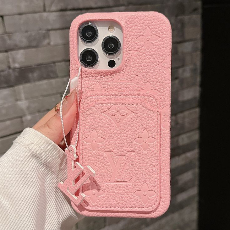 Moda De Luxo slot Para Cartão Capa Couro iPhone 16 Pro Max 12 13 14 15 ...