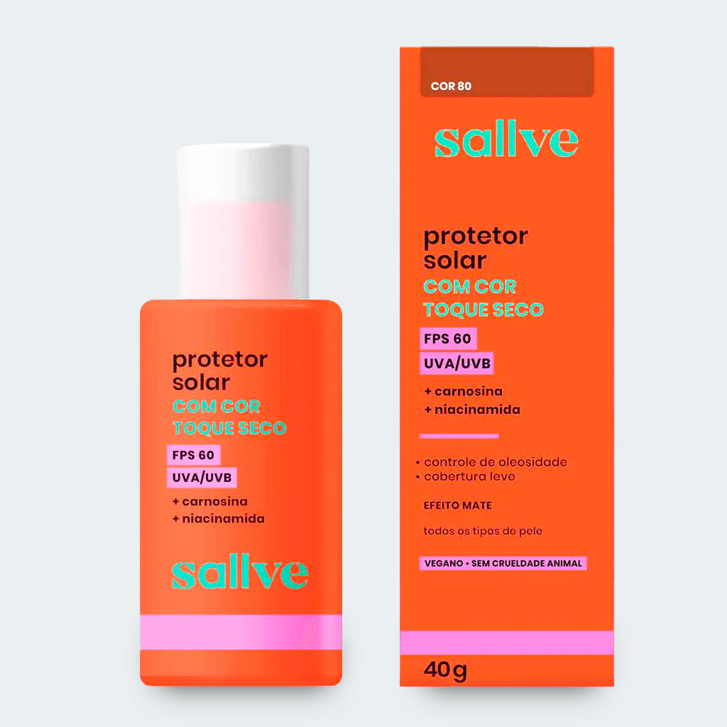 Protetor Solar Facial Toque Seco FPS 50 Sallve 40g | Shopee Brasil
