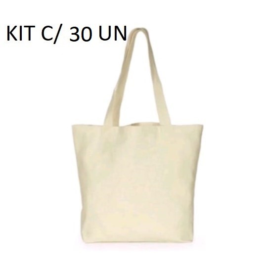 KIT 30 ecobag 32x38 cm GRANDE lisa em algodão cru Ecológica | Shopee Brasil
