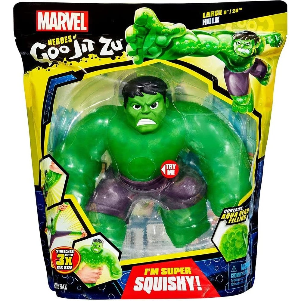 Heroes of Goo Jit Zu Marvel Hulk Squishy Gigante 20cm Sunny | Shopee Brasil
