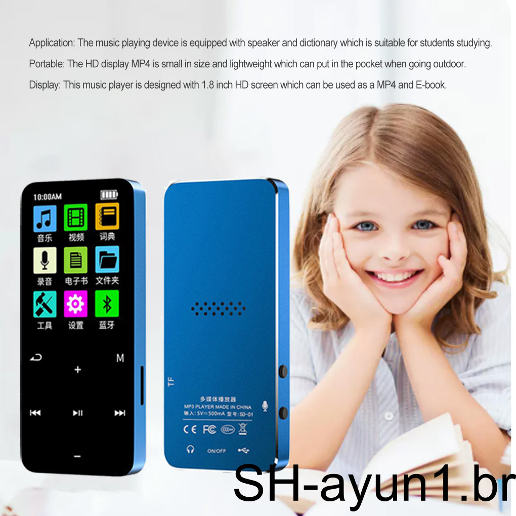 MP3 MP4 De 1,8 Polegadas Compatível Com Bluetooth Leitor De Áudio MP4 ...