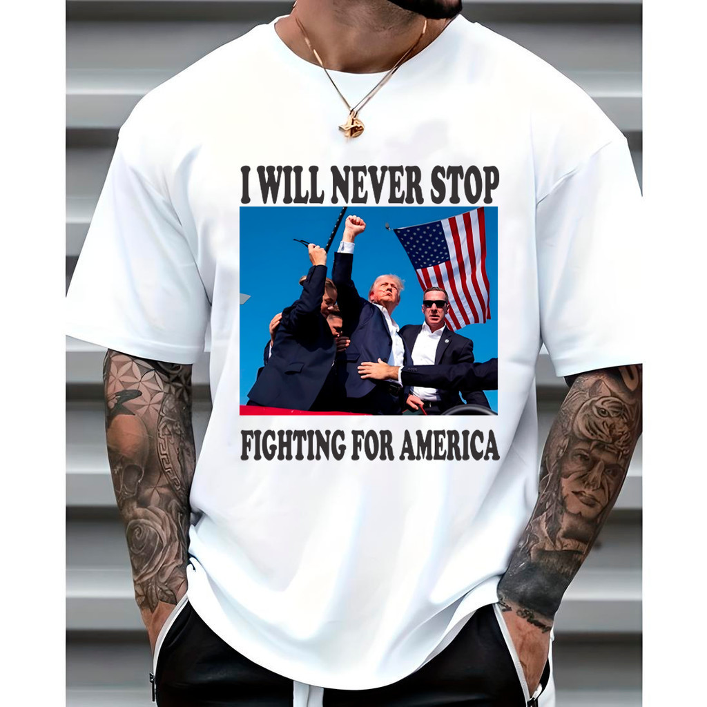 Camiseta Algodão Presidente Trump USA Fighting For Style Liberdade ...