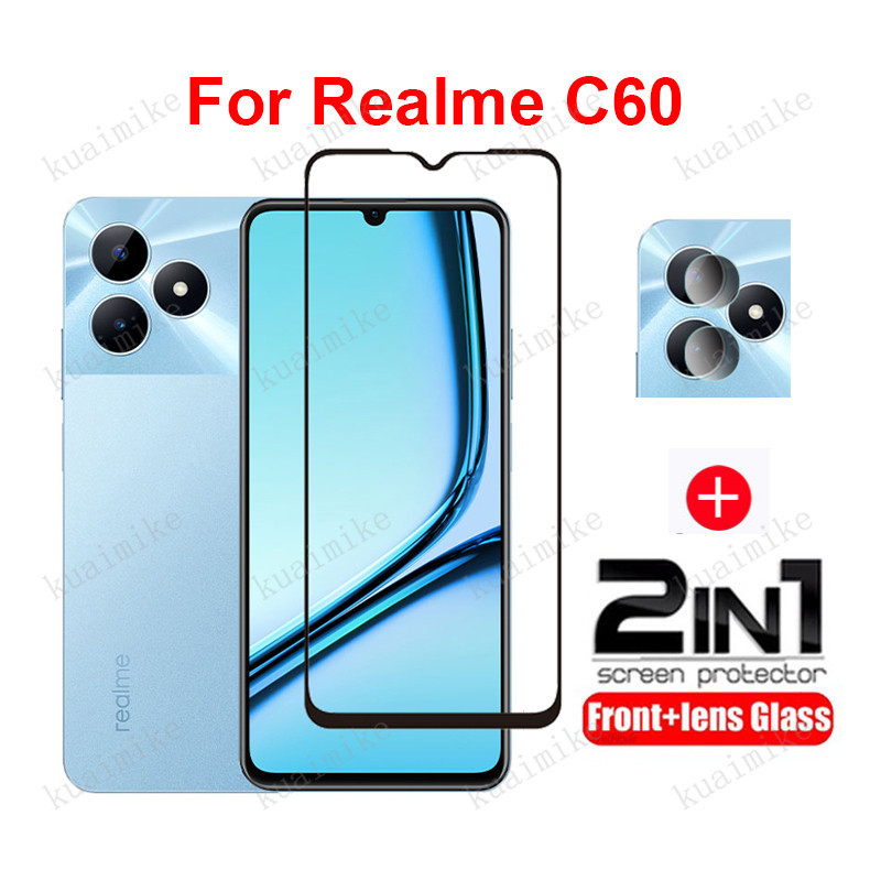 Película Protetora De Vidro E Câmera Macia 9D 2 Em 1 Para Realme C60 C65 5G C61 C63 C67 4G C51s ...