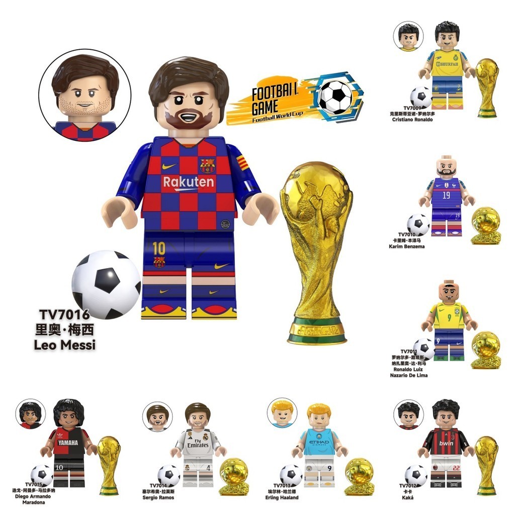 Compatível com LEGO 2024 novo futebol Copa do Mundo série estrela ...