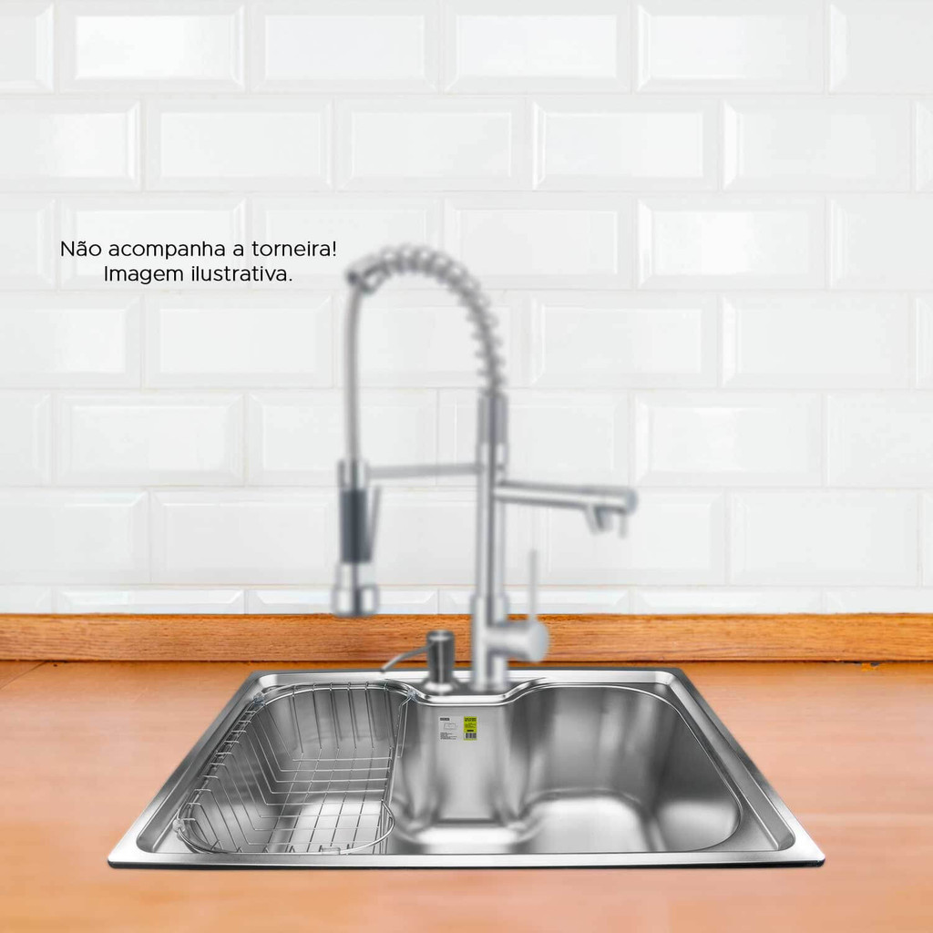 Cuba Pia Gourmet Cozinha em Aço Inox Com Acessórios 60x42cm | Shopee Brasil