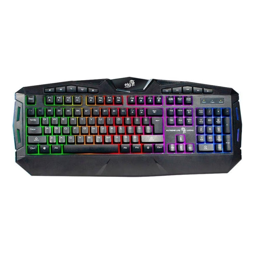 Teclado Gamer com Led 7 Cores Tgod ELG Cor Preto Idioma Inglês ...