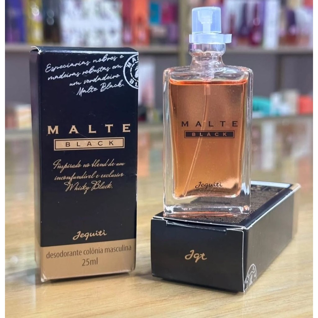 Colônia Malte Black Masculina Jequiti - 25ml | Shopee Brasil