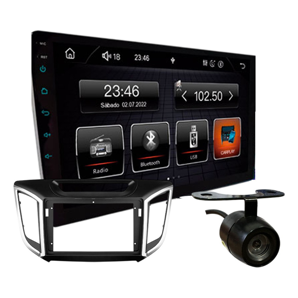 KIT CENTRAL MULTIMIDIA ROADSTAR 9 POL RS908BR SLIM CARPLAY HYUNDAI CRETA 2016 A 2020 | Shopee Brasil