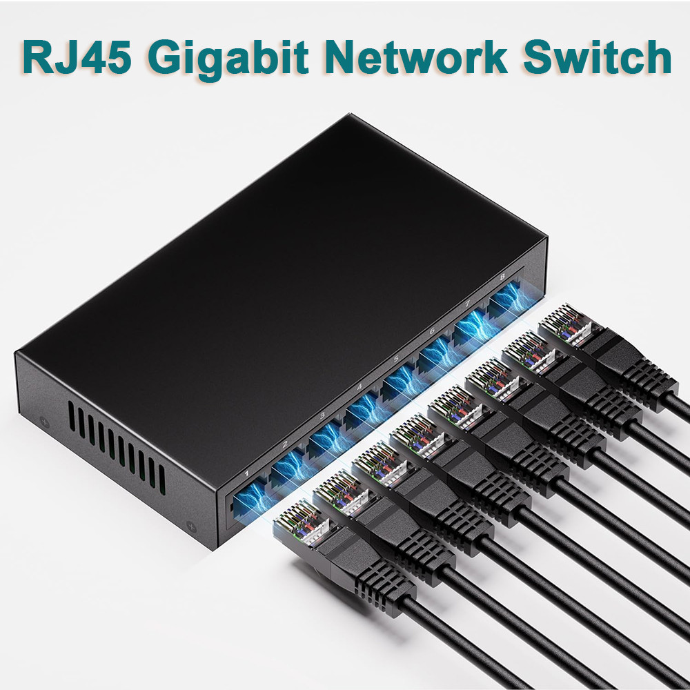 5Port/8Port Gigabit Ethernet Switch,RJ45 10/100/1000Mbps,Plug and Play ...