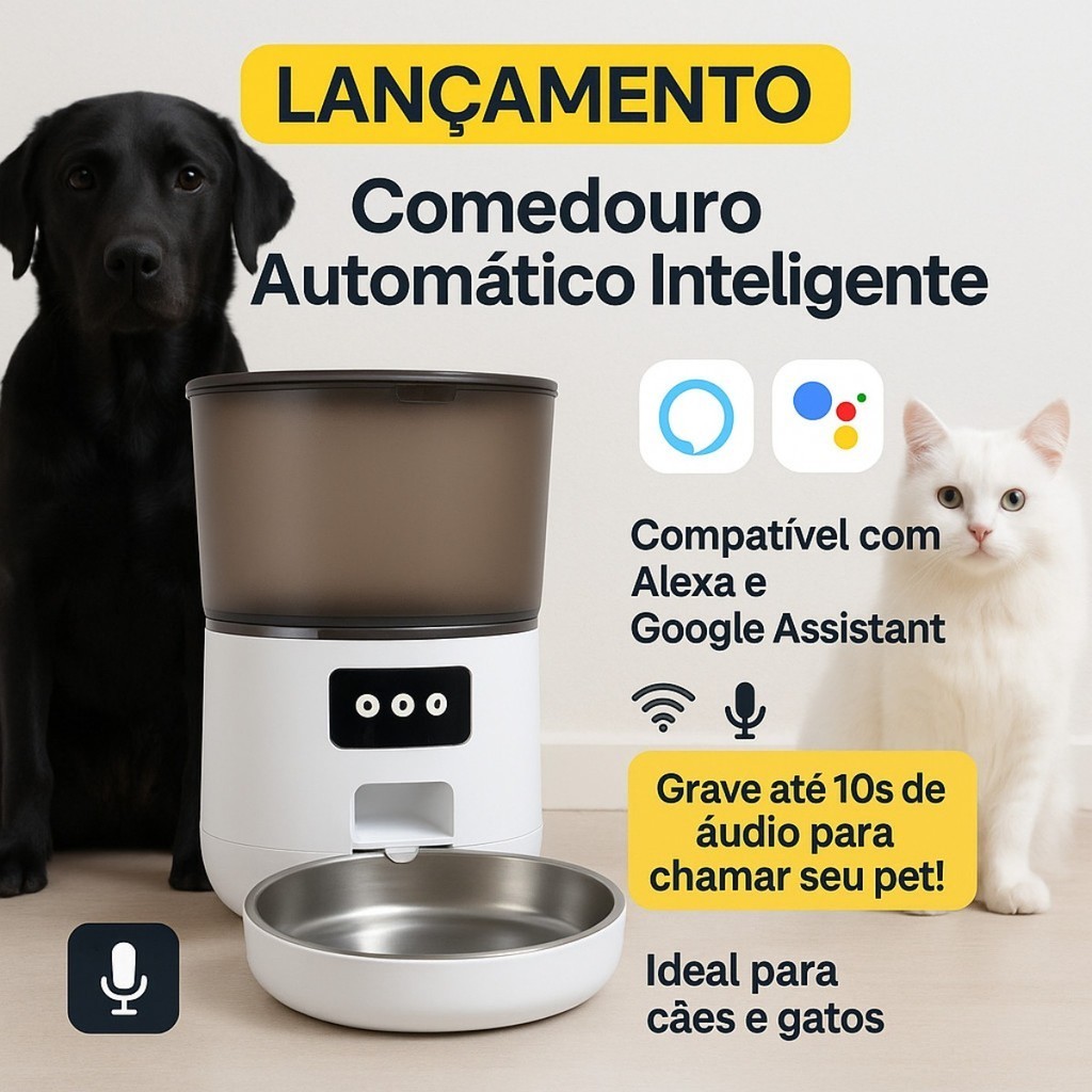 Comedouro Inteligente Alexa Tuya Smart Life Pet 4L Novo | Shopee Brasil
