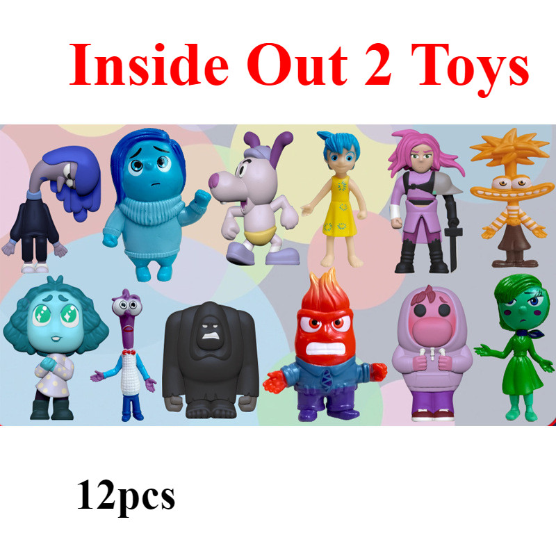 12pcs/set Inside Out 2 Toys Joy Tristeza Raiva Ação Medo boneca ...