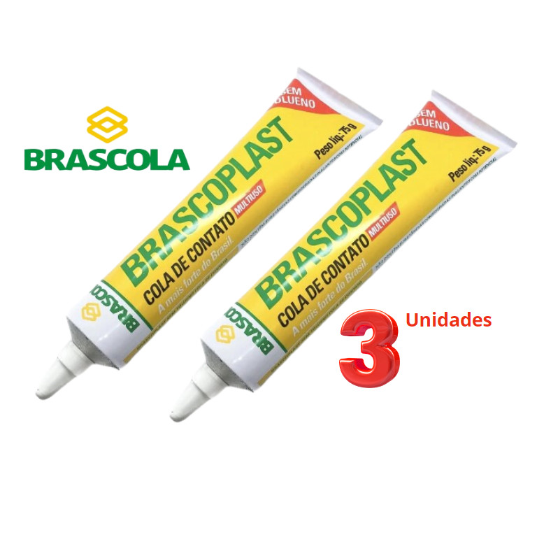 Cola de Contato 75g Brascoplast/ Cola de Sapateiro/ Cola para Couro 1 ...