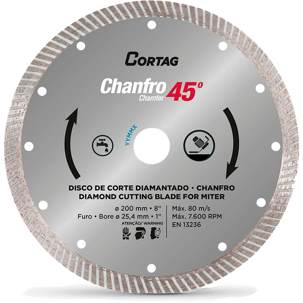 Disco Corte Diamantado Chanfro 45° 200mm Turbo Linha Zapp Cortag ...