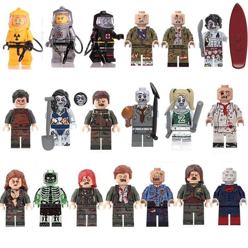 Compatível com Lego Terror Boy Resident Evil Zombies Workers Army Roupa ...