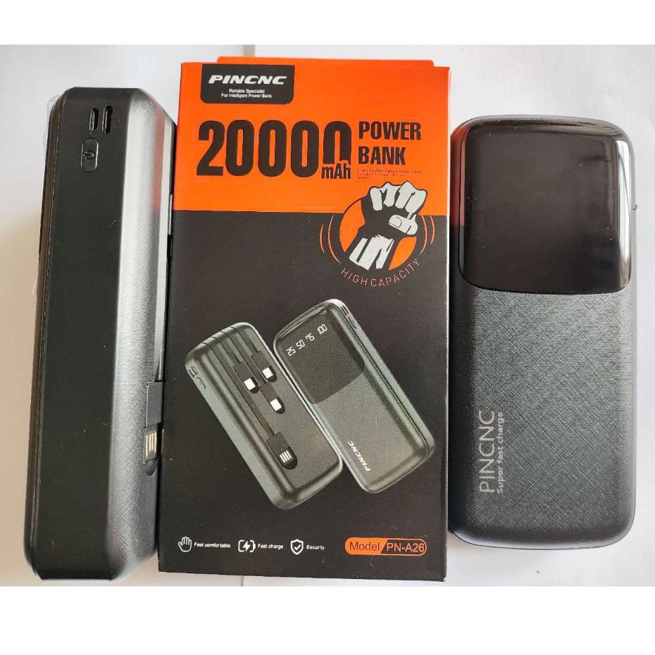 Carregador Power Bank Portátil 20000mah Universal Saida 4 Cabos | Shopee Brasil