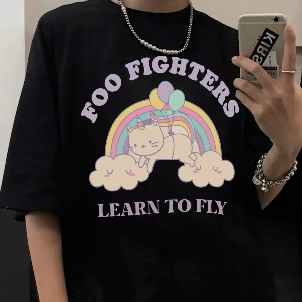 Camiseta Camisa Unissex Banda Rock Foo Fighters Learn To Fly Cat ...
