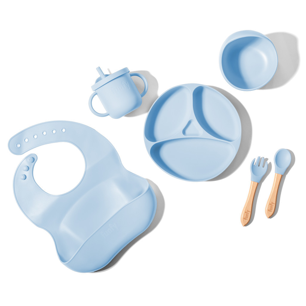 Kit Introdução alimentar Funfy Baby 6 Peças Silicone Menio e Menina ...