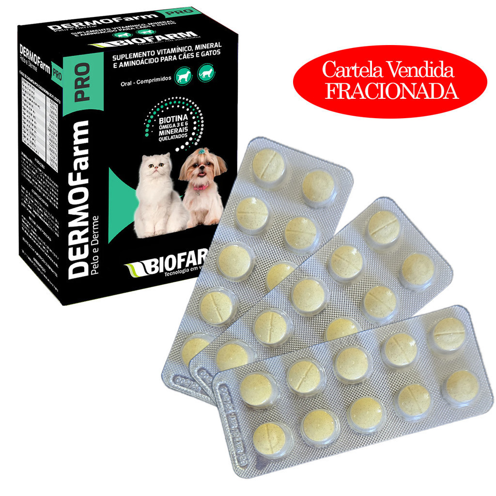Dermofarm Suplemento Vitaminico Pet Cães e Gatos - 30 comprimidos ...