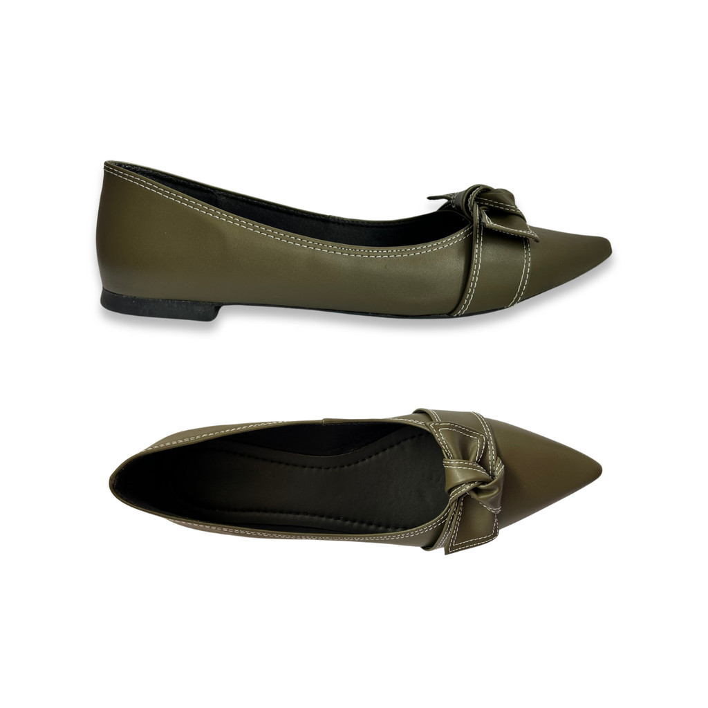 Sapatilha Feminina Bico Alongado Verde Moderna Confortável | Shopee Brasil