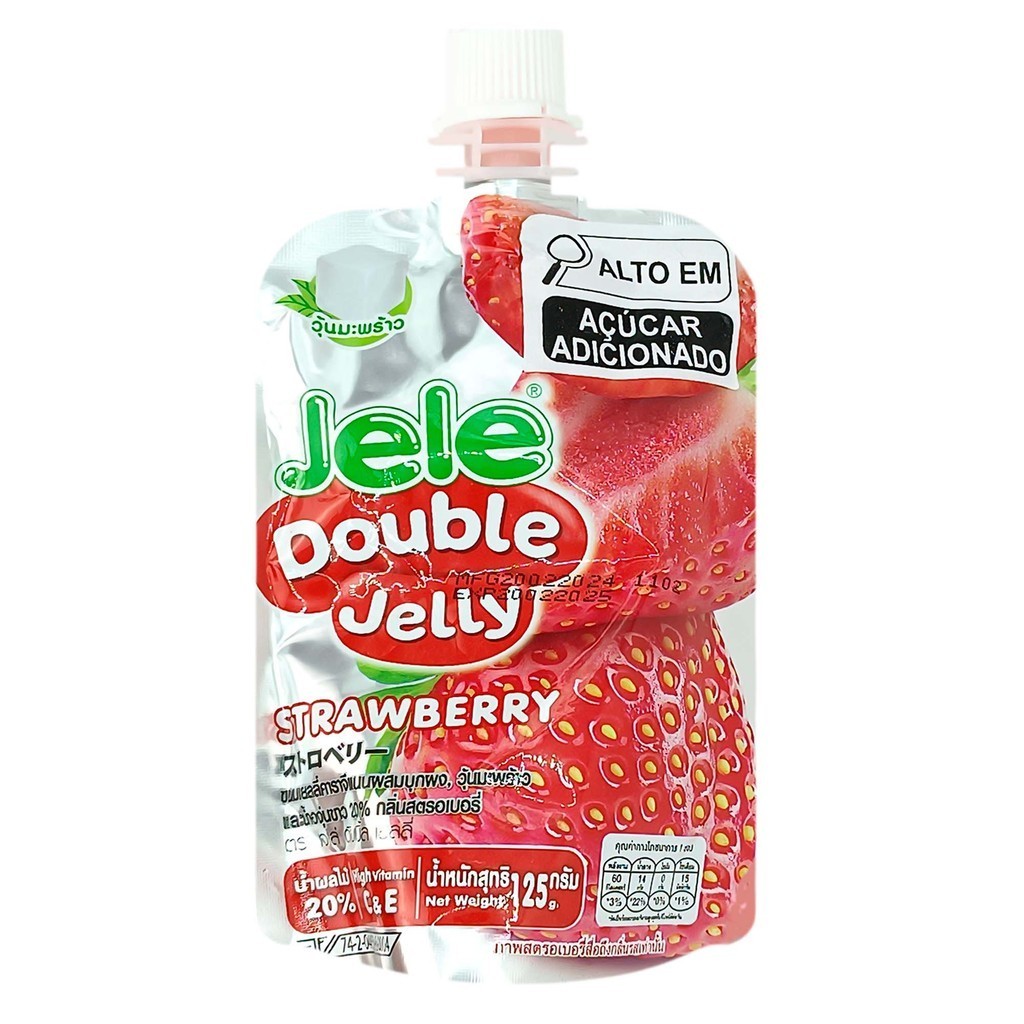 Bebida Com Nata de Coco Sabor Morango Jele Double Jelly 125g | Shopee ...