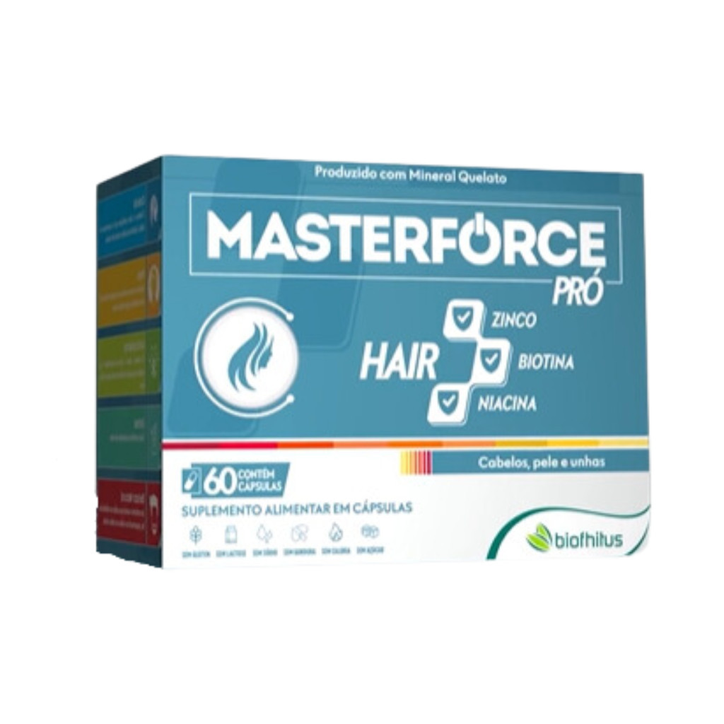 Masterforce Pro Hair Cabelos pele e unhas 60 cápsulas | Shopee Brasil