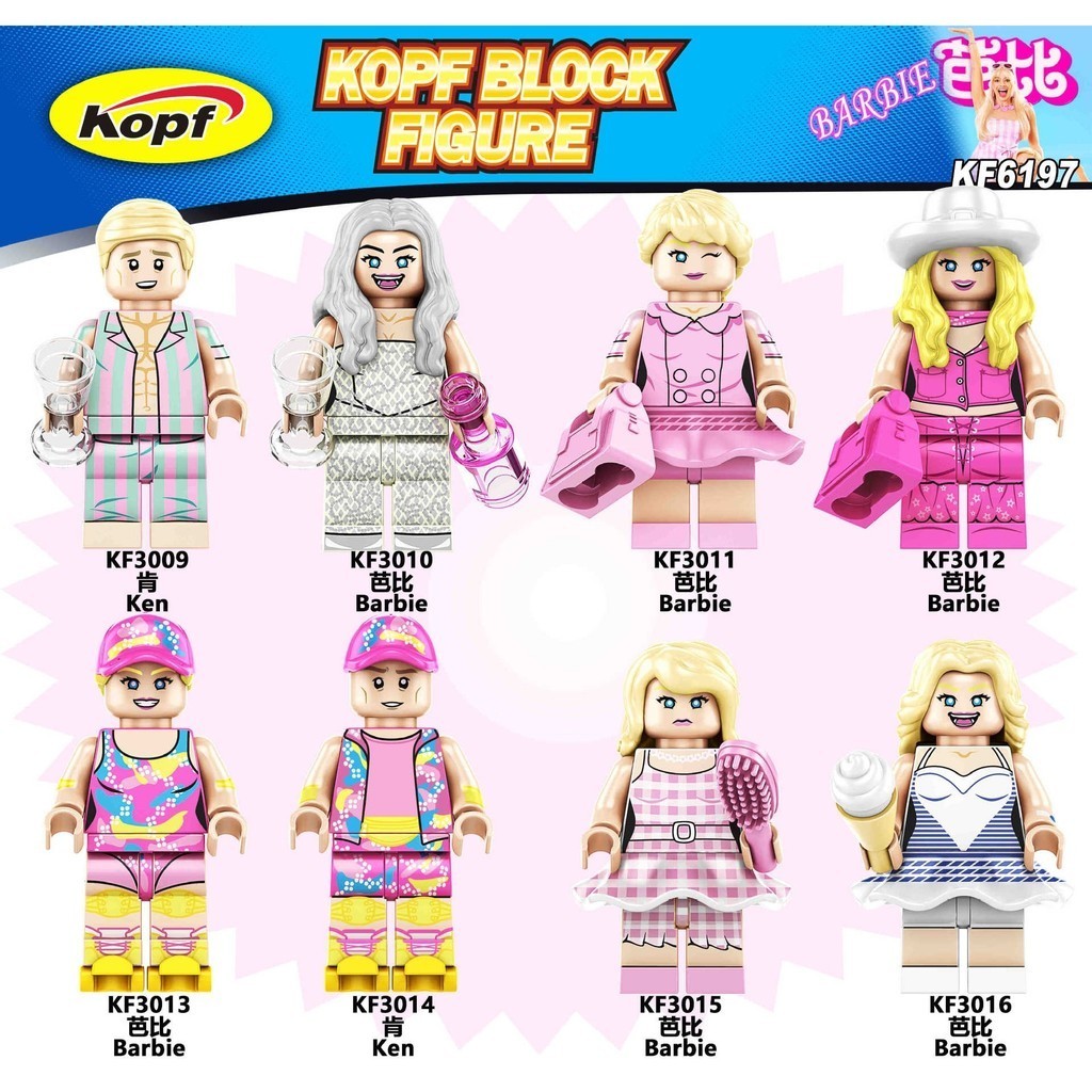 Blocos de construção Lego Compatíveis Minifigures Pink Barbie Doll ...