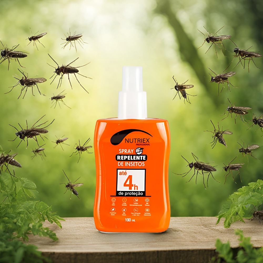 Repelente Spray Insetos Mosquitos 100ml 4 Horas De Proteção Secagem ...