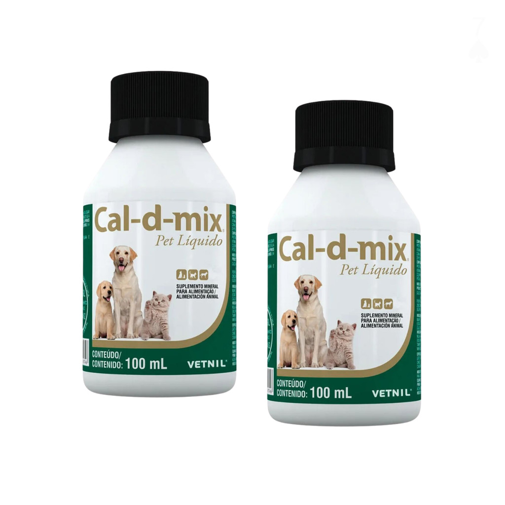 Kit com 2 Suplemento Cal-D-MIX Líquido Vetnil 100 ml | Shopee Brasil