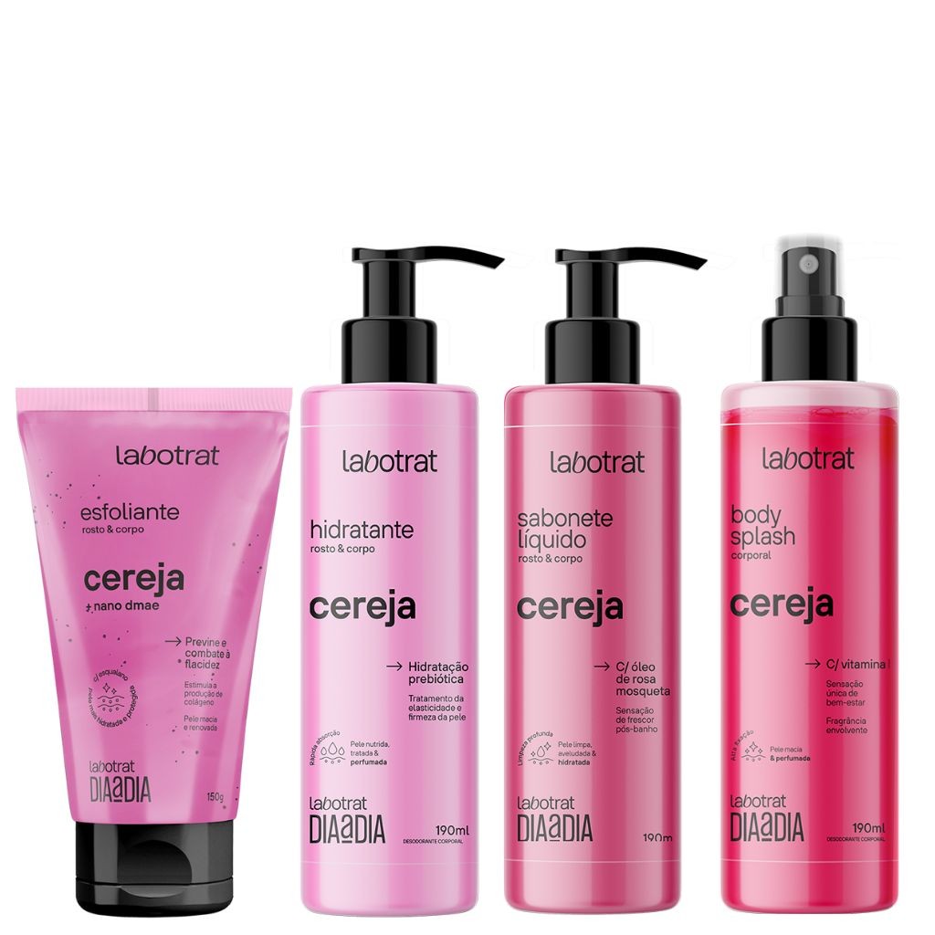 Kit Labotrat Cereja Essencial - Sabonete Líquido, Hidratante Corporal ...