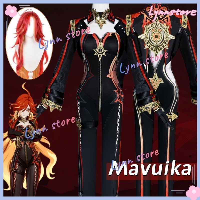 Natlan Pyro Arcon Mavuika Cosplay Traje GENSHIN Impacto Uniforme Peruca ...