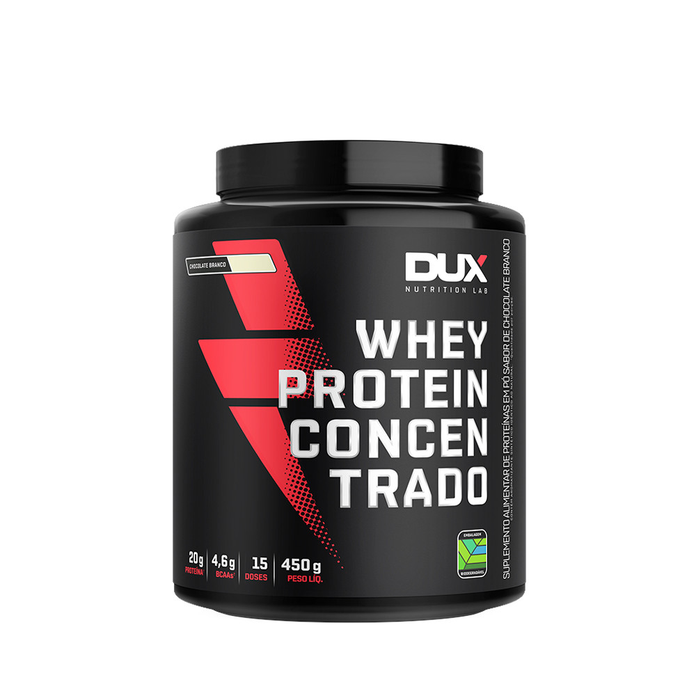 Whey Protein Concentrado Dux Nutrition 450g Chocolate Branco Shopee