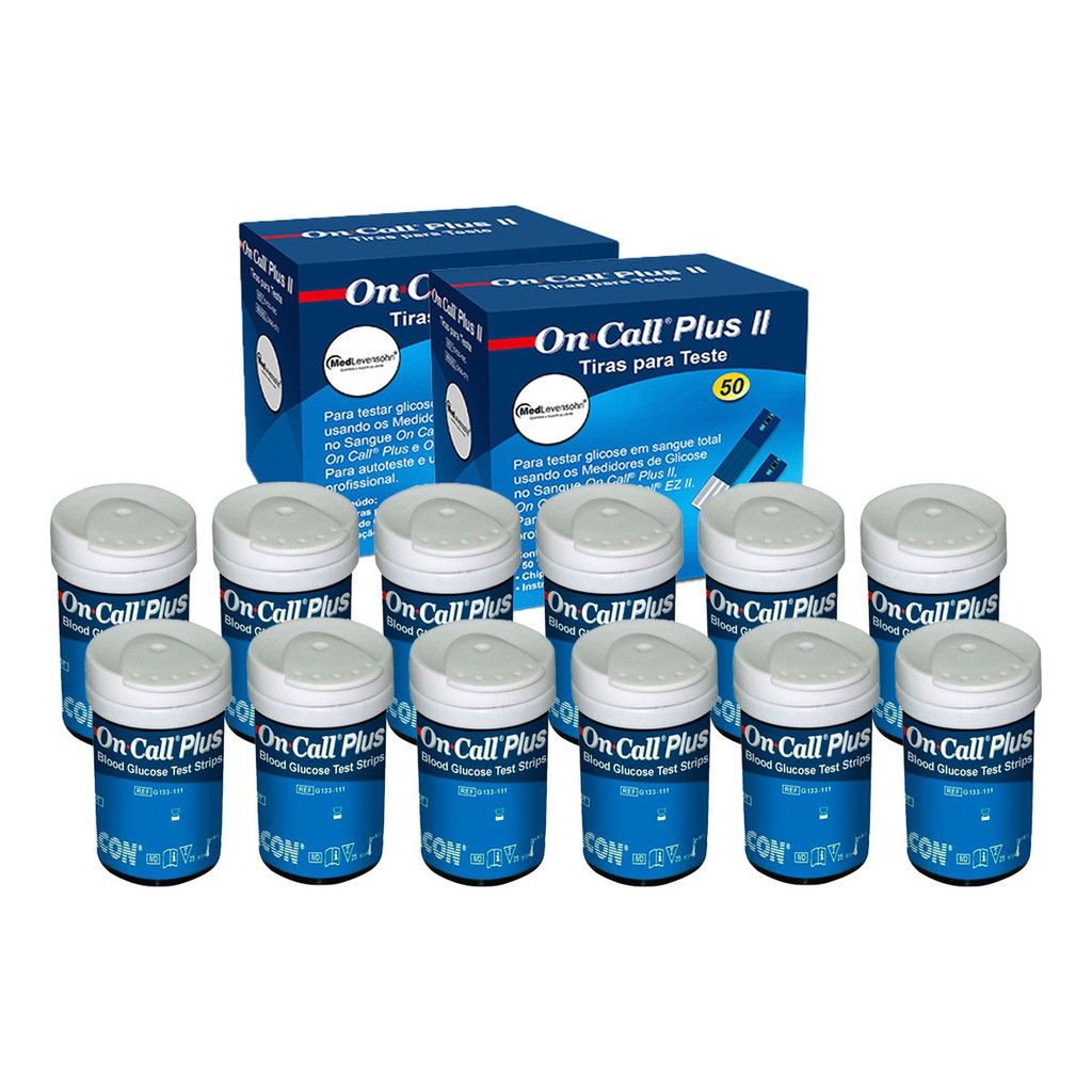 KIT 600 TIRAS DE TESTE DE GLICEMIA FITAS PARA MEDIR GLICOSE ON CALL ...