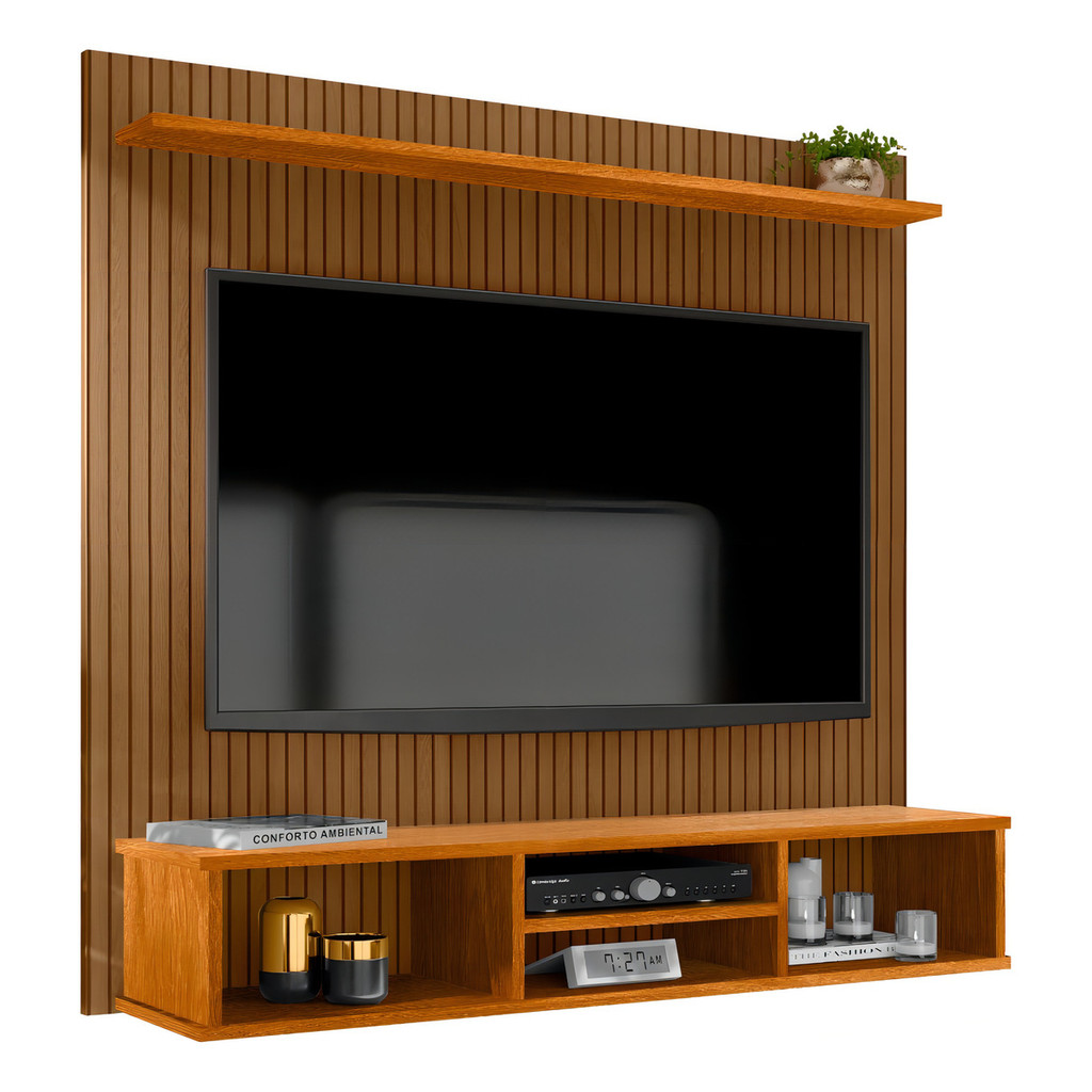 Painel Tv Sala 50 Polegadas Ripado Com Nicho | Shopee Brasil