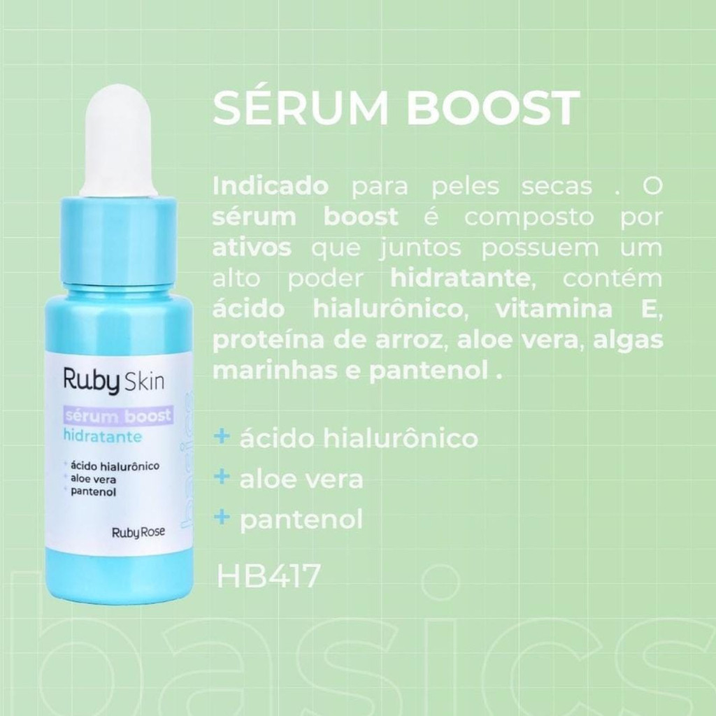 Serum Boost Hidratante - Ruby Rose - Nutrição e Revitalização da Pele ...