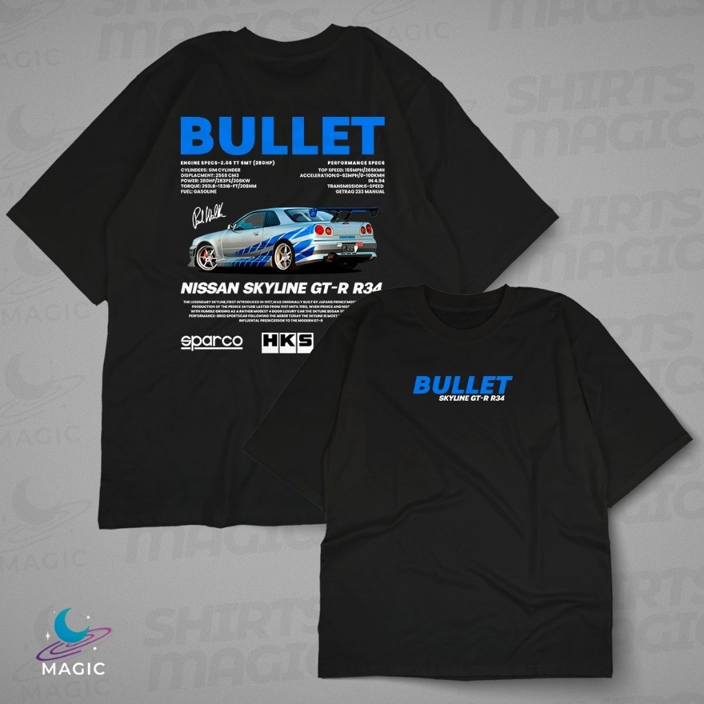 Camiseta Básica Bullet Skyline Bryan O'conner 100% algodão 2024 ...