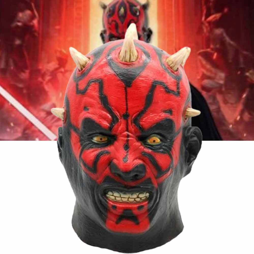 STAR Wars Darth Maul Mask Halloween Devil Cosplay Latex Full Head Cover ...