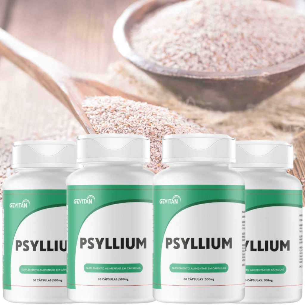 Kit x4 Psyllium 240 Cápsulas 100% Original Pssilio Fibra Alimentar ...