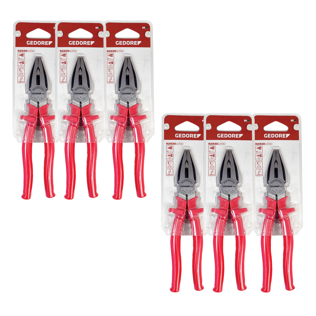 Kit 6 Alicates Universal Gedore 1000v 8 Pol R28301200 | Shopee Brasil