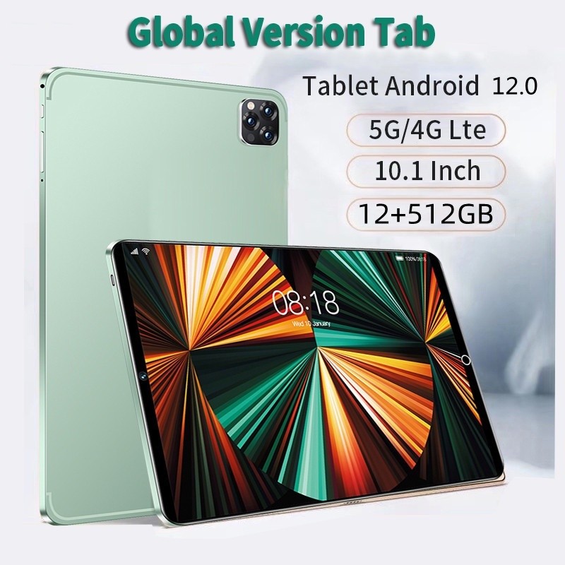 Versão Global Tab RAM 12GB + 512GB 12 Polegada Android 12.0 novo cartão ...